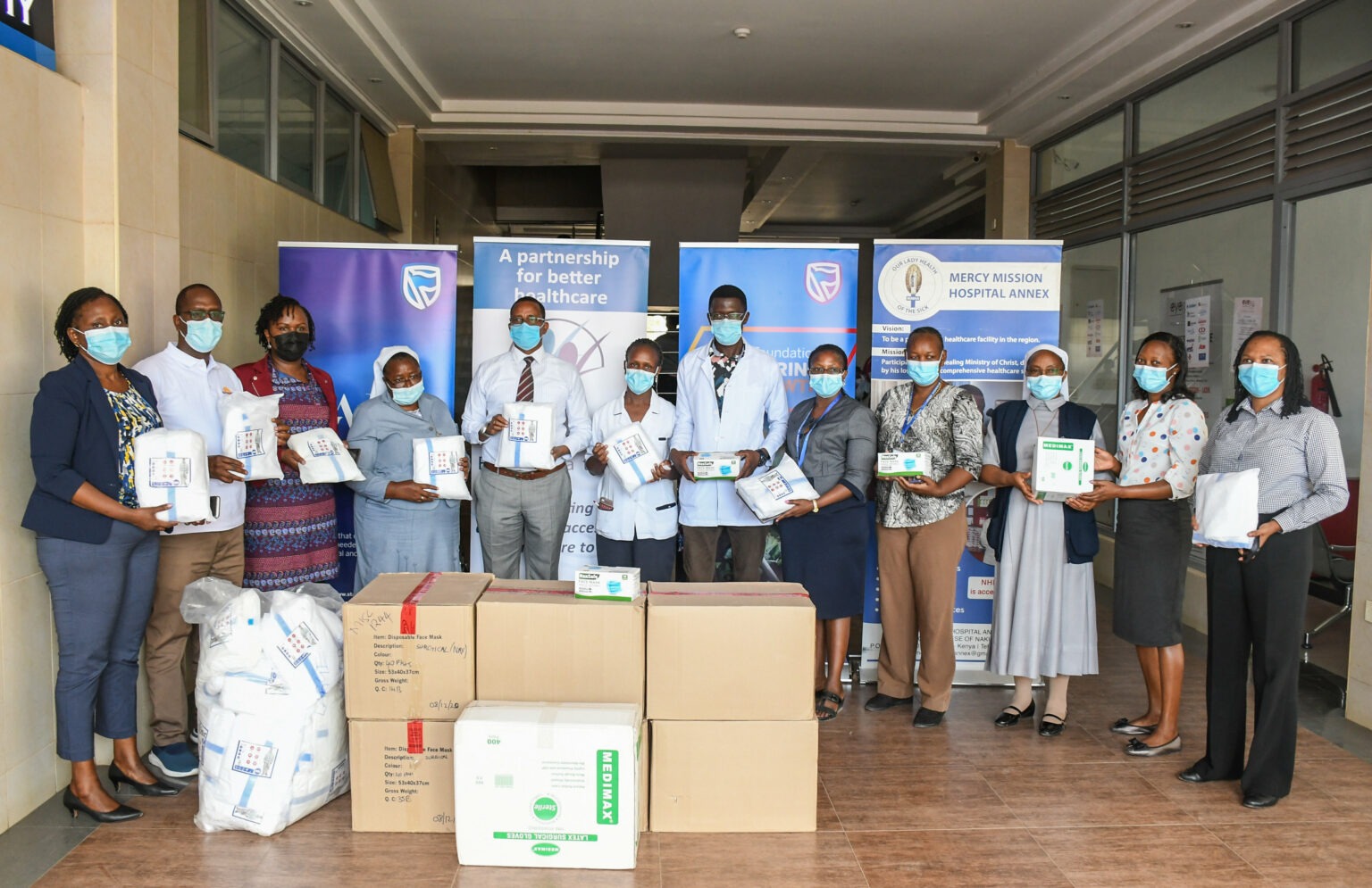 KHF partnered with Stanbic Bank Kenya to donate PPEs to Nakuru, Thika ...