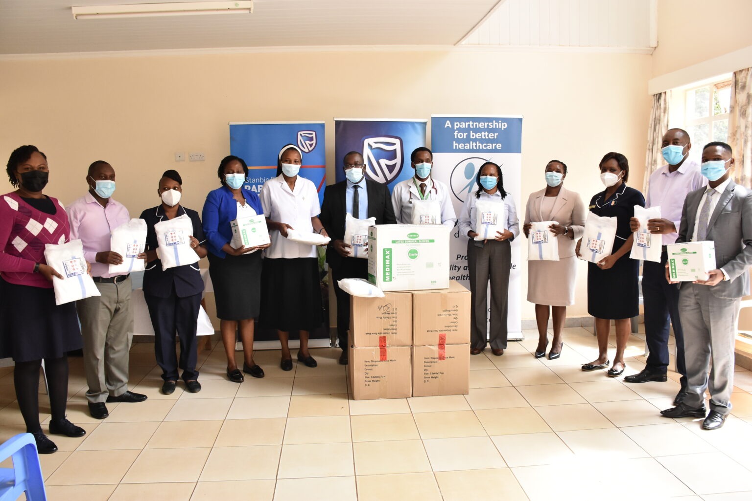 KHF partnered with Stanbic Bank Kenya to donate PPEs to Nakuru, Thika ...