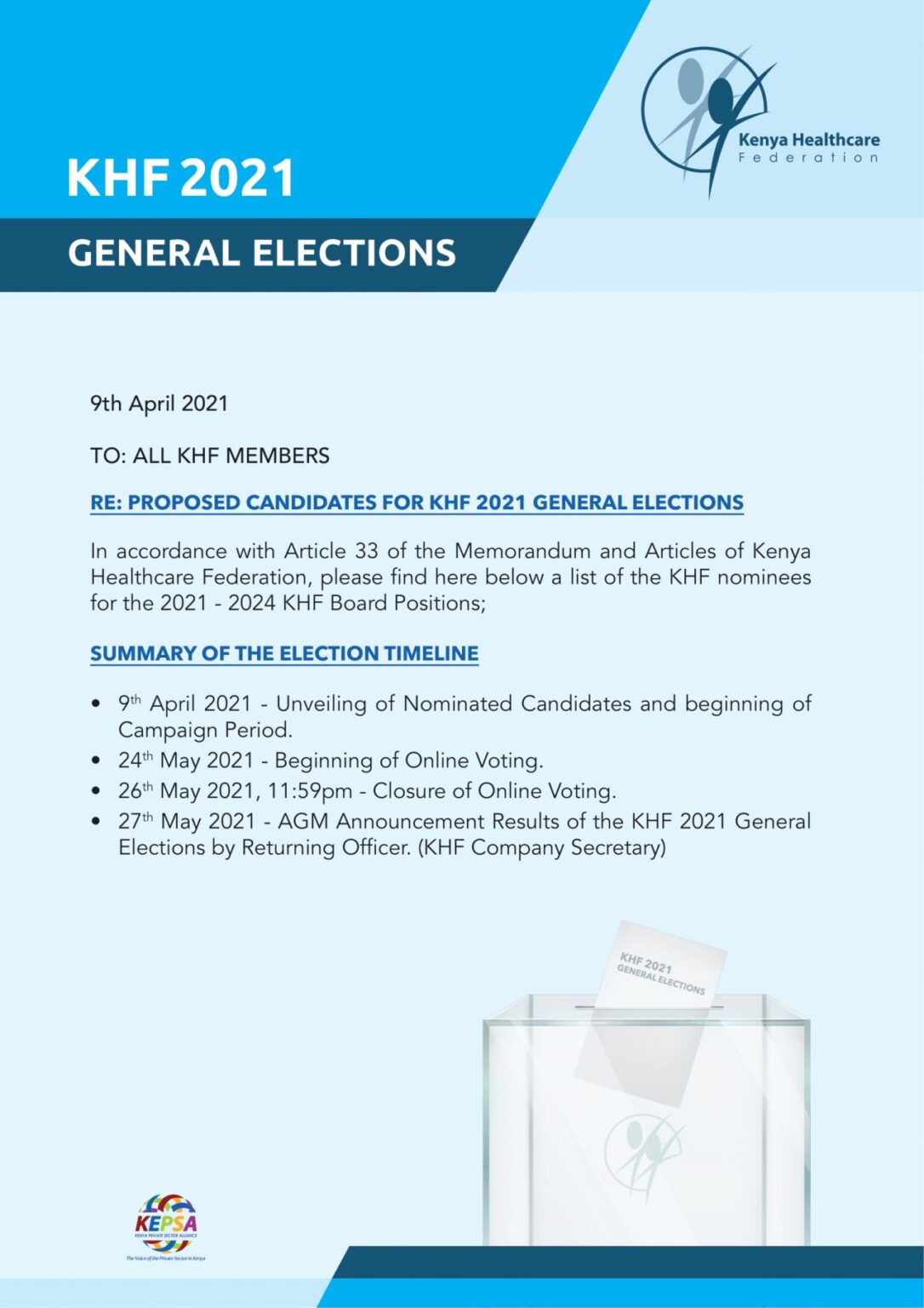 KHF 2021 General Elections – Kenya Healthcare Federation